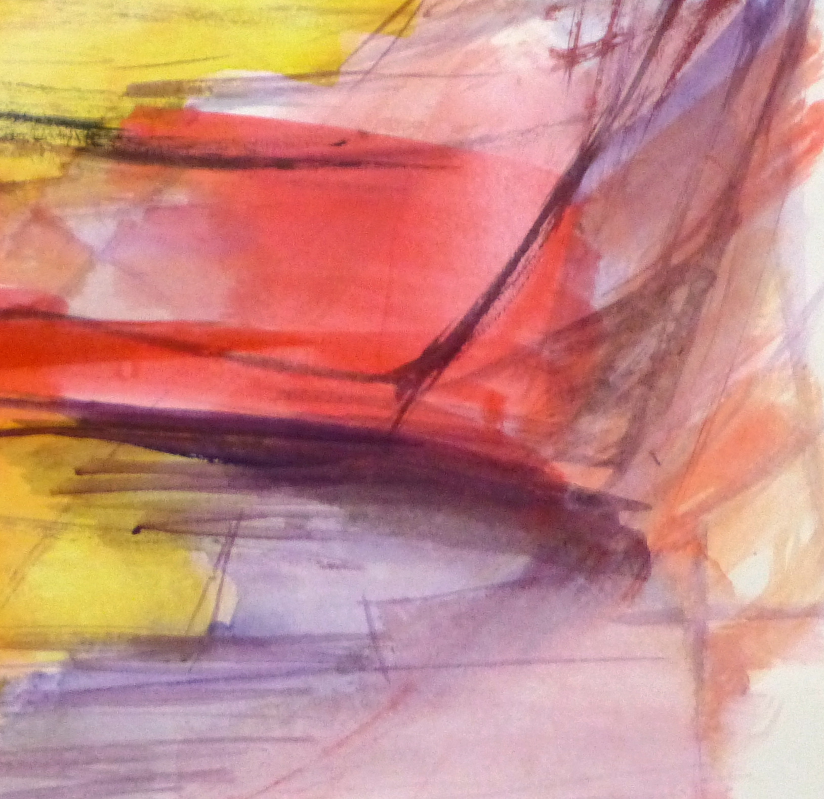 RT-Gouache Abstract - Row Boat - Original Art, Antique Maps & Prints