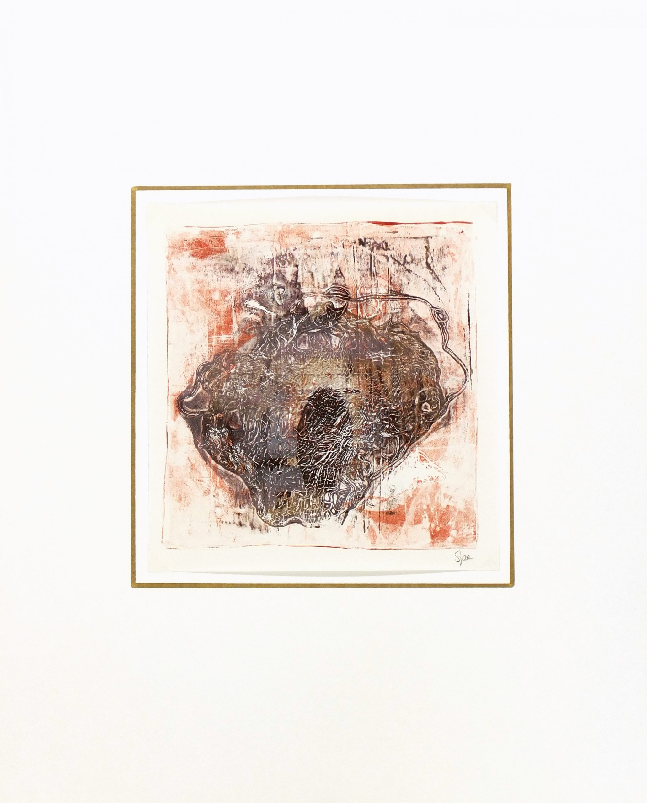 Abstract Acrylic Monotype- Web II, 2013 - Original Art, Antique Maps ...