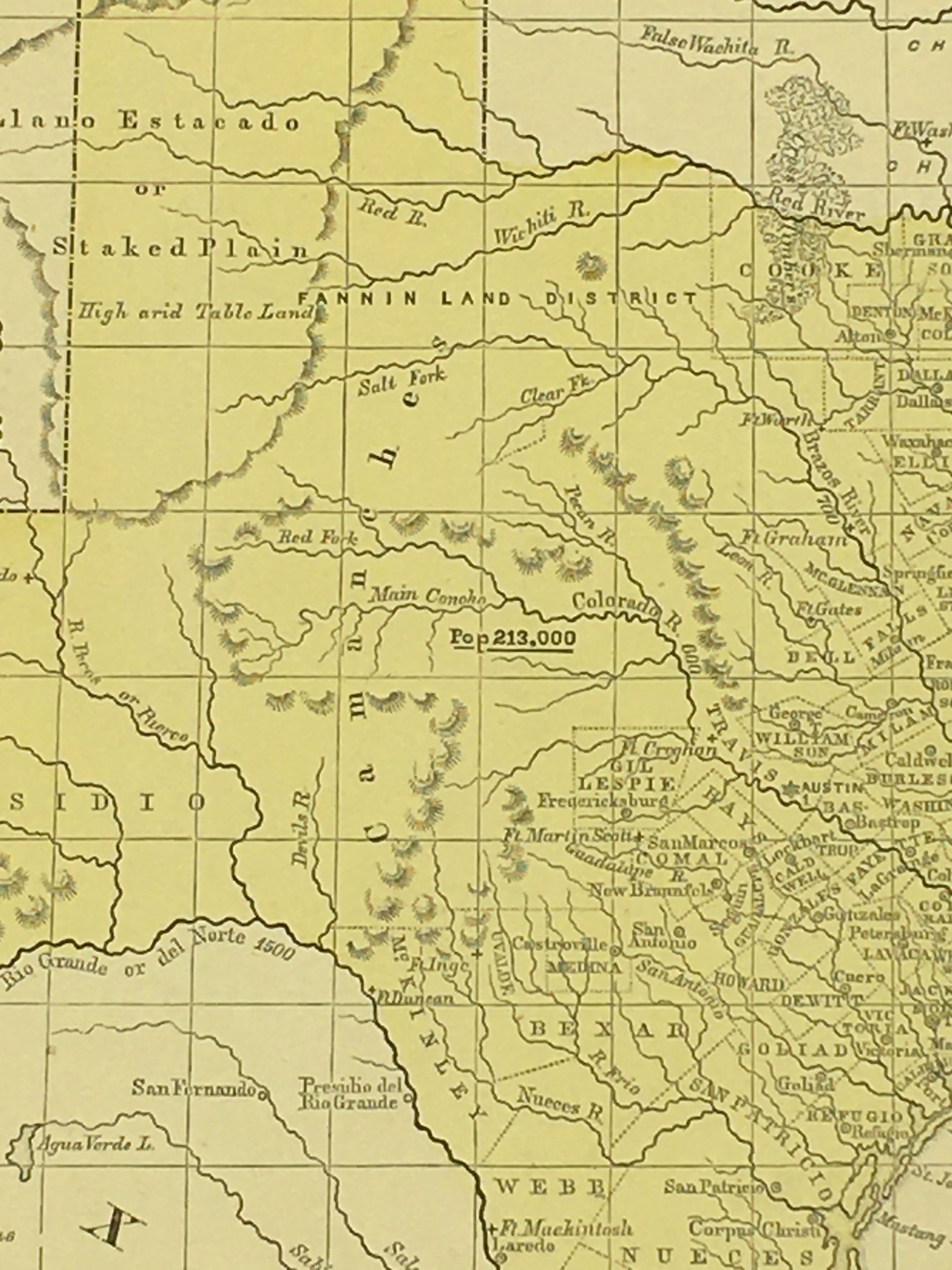 Texas Map - Texas Map, D. Burgess, 1853 - Original Art, Antique Maps ...