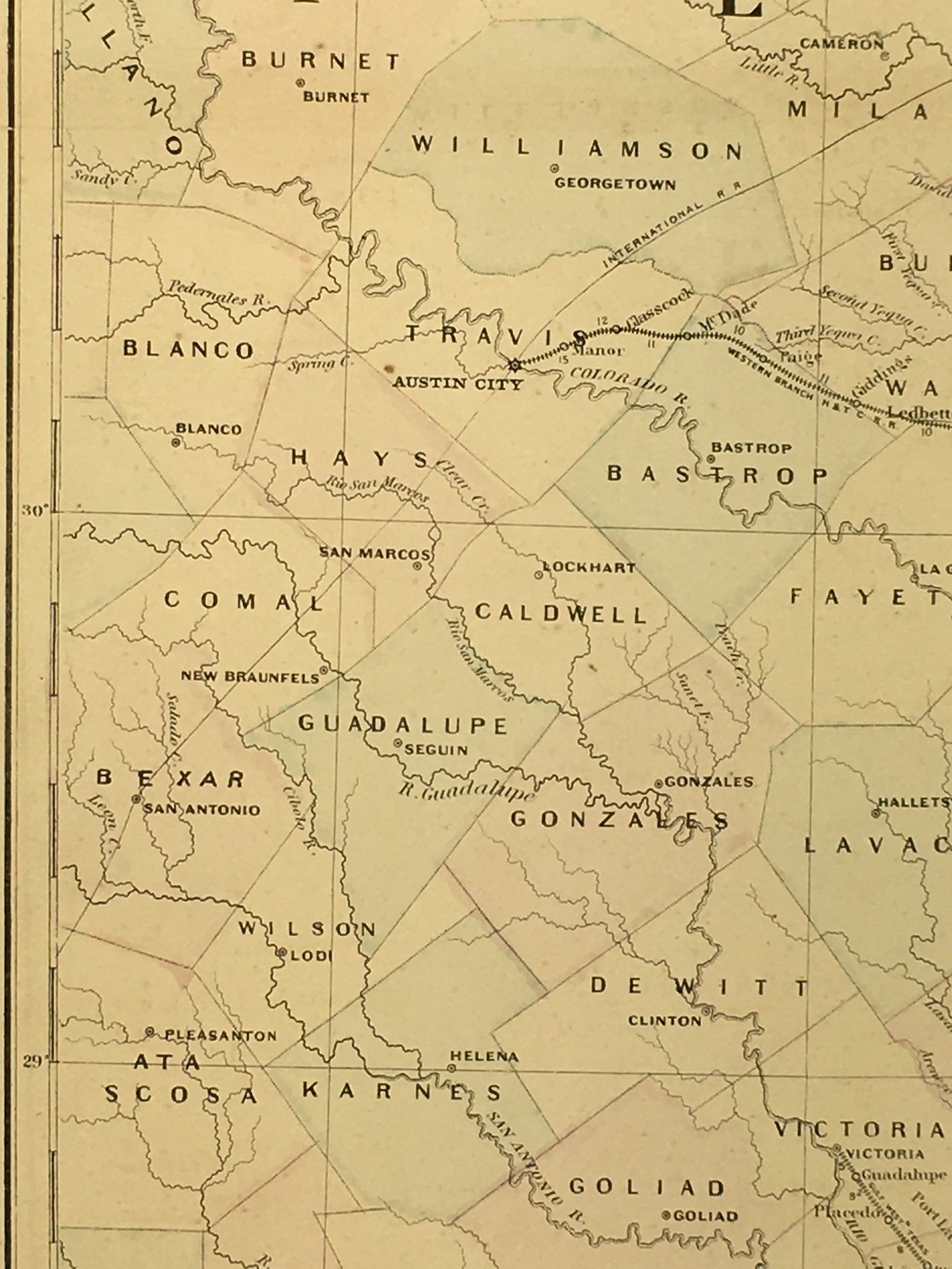 Texas Map - Eastern Texas, Asher & Adams, 1871 - Original Art, Antique ...