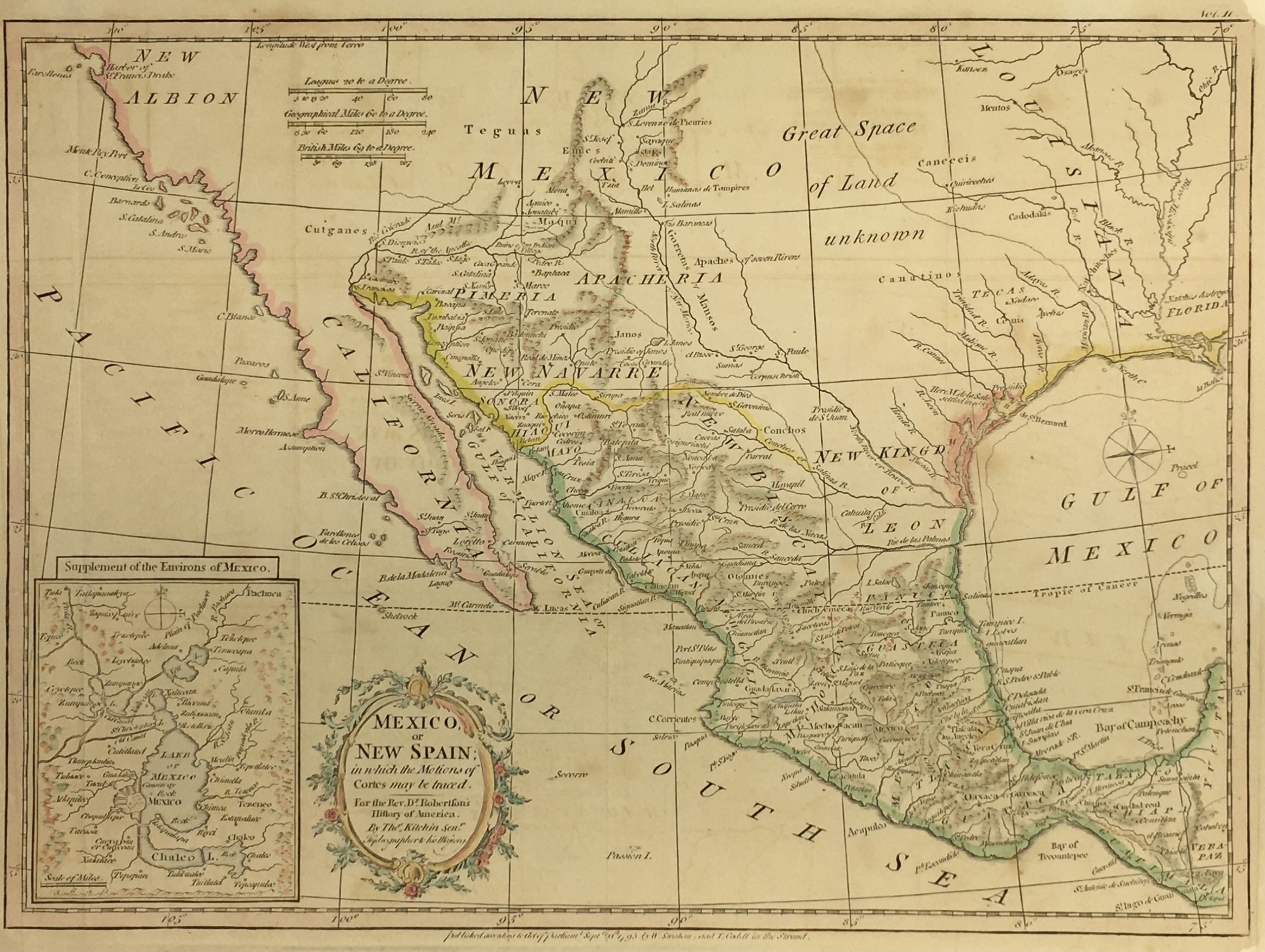 Texas Republic Map - TX Pre-Republic, T. Kitchin, 1795 - Original Art ...