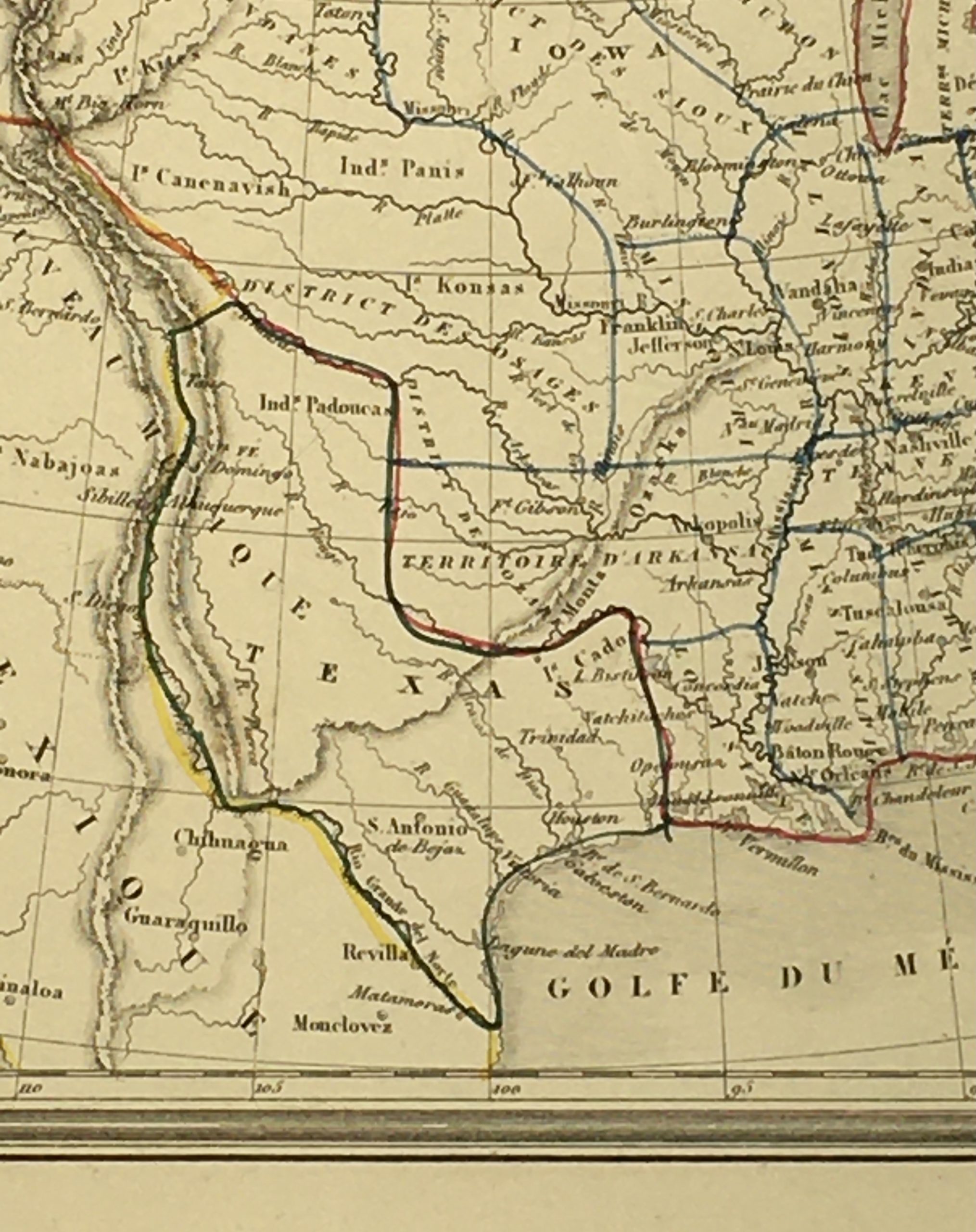 Texas Republic Map - Texas Republic, Vuillemin, 1845 - Original Art ...